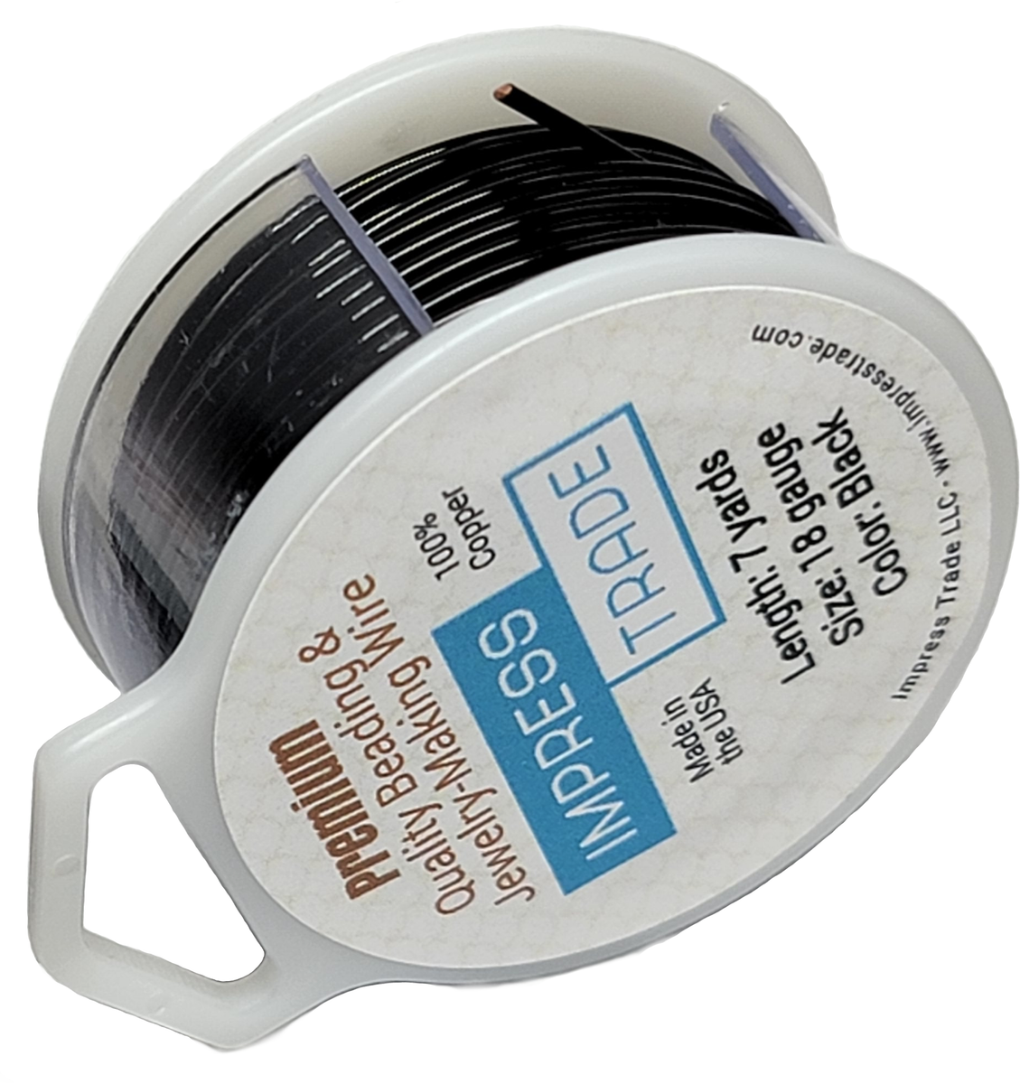 Impress Trade Black Colored Copper Wire 18 Gauge 7 Yard Spool